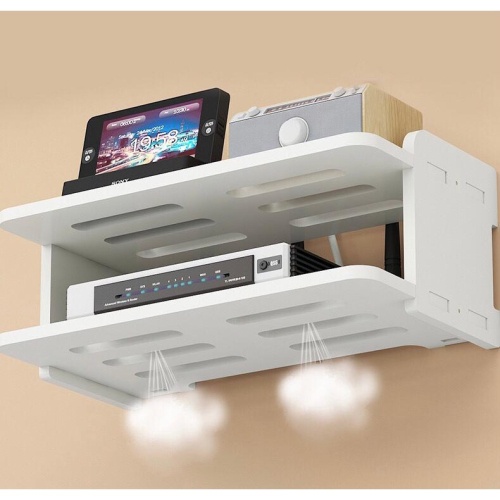 Router DVD Player TV Rack Set-Top Box Floating Storage Shelf Wall Modem ...