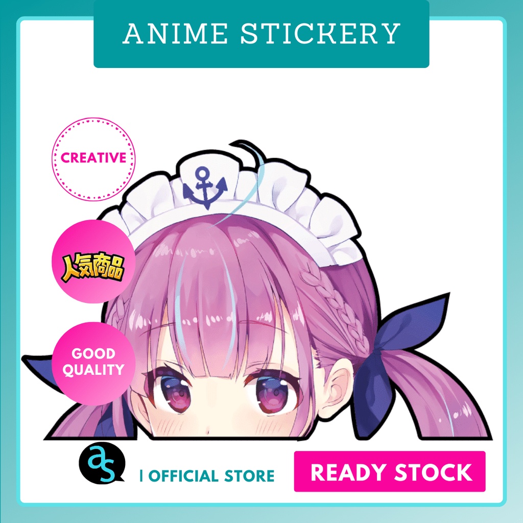 Minato Aqua | Virtual YouTuber | Hololive | Peeker Anime Vinyl Stickers ...