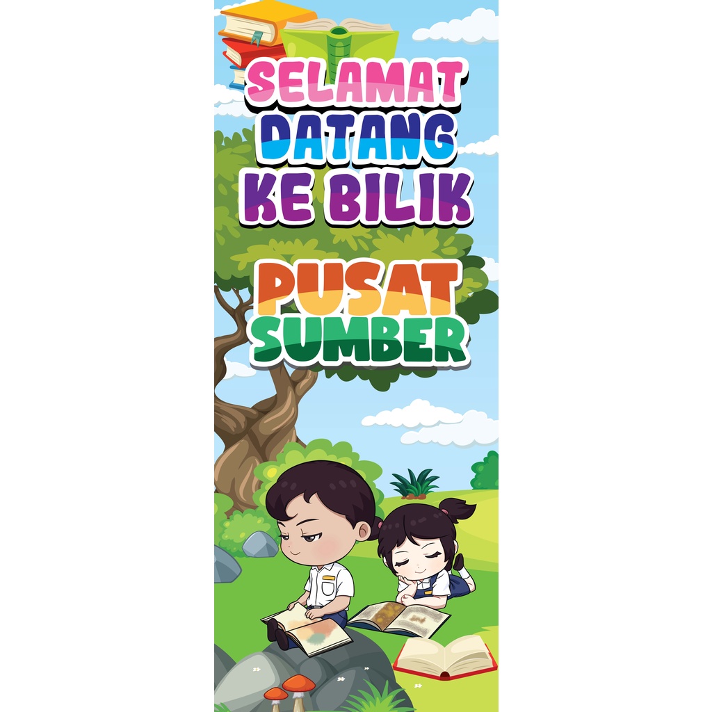 BUNTING SELAMAT DATANG KE PUSAT SUMBER / SET KECERIAAN SEKOLAH - 5 ...