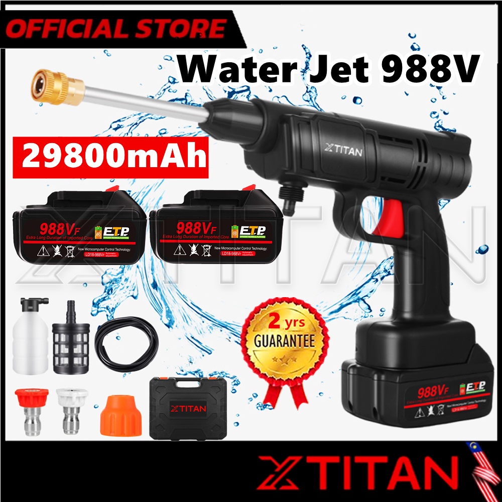 【2 Year Warranty】988V Cordless Water Jet Gun High Pressure Waterjet Gun ...