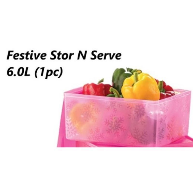 Tupperware Festive Stor N Serve(1pcs)6L Pink | Shopee Malaysia