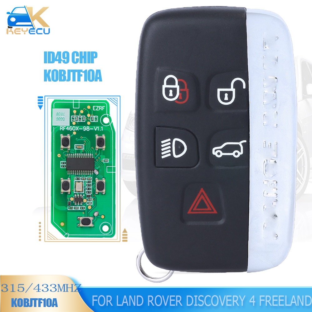 KEYECU KOBJTF10A 315MHz/434MHz ID49 Chip Smart Remote Key for Land ...