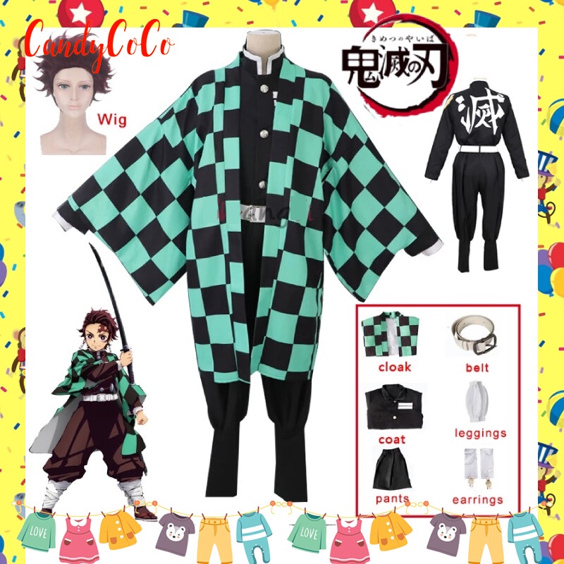 Demon Slayer Cosplay Costume Full Set Kimetsu No Yaiba Tanjirou ...
