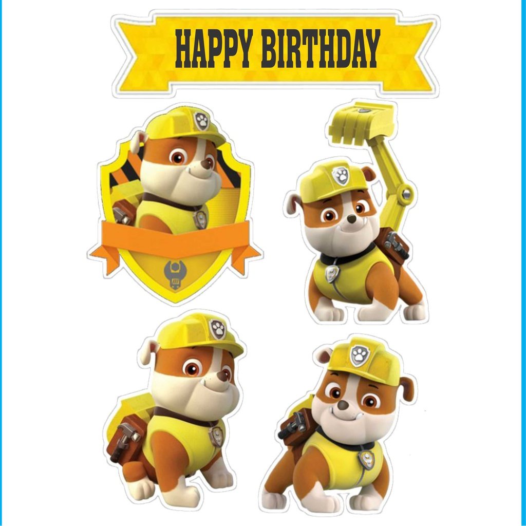 Print Birthday CAKE TOPPER Birthday TOPPER Birthday TOPPER/RUBBLE PAW ...