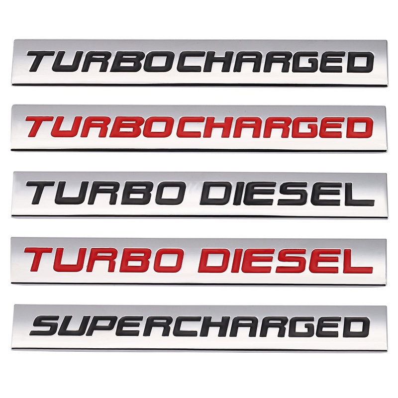 3D Metal Car Sticker TWIN Turbo Diesel Turbocharged Supercharged Emblem ...