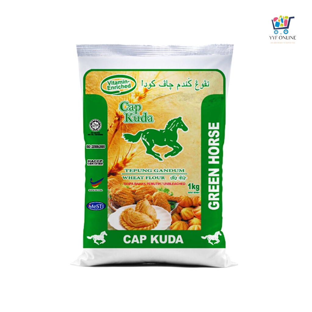 Green Horse Cap Kuda Wheat Flour (1kg) | Shopee Malaysia