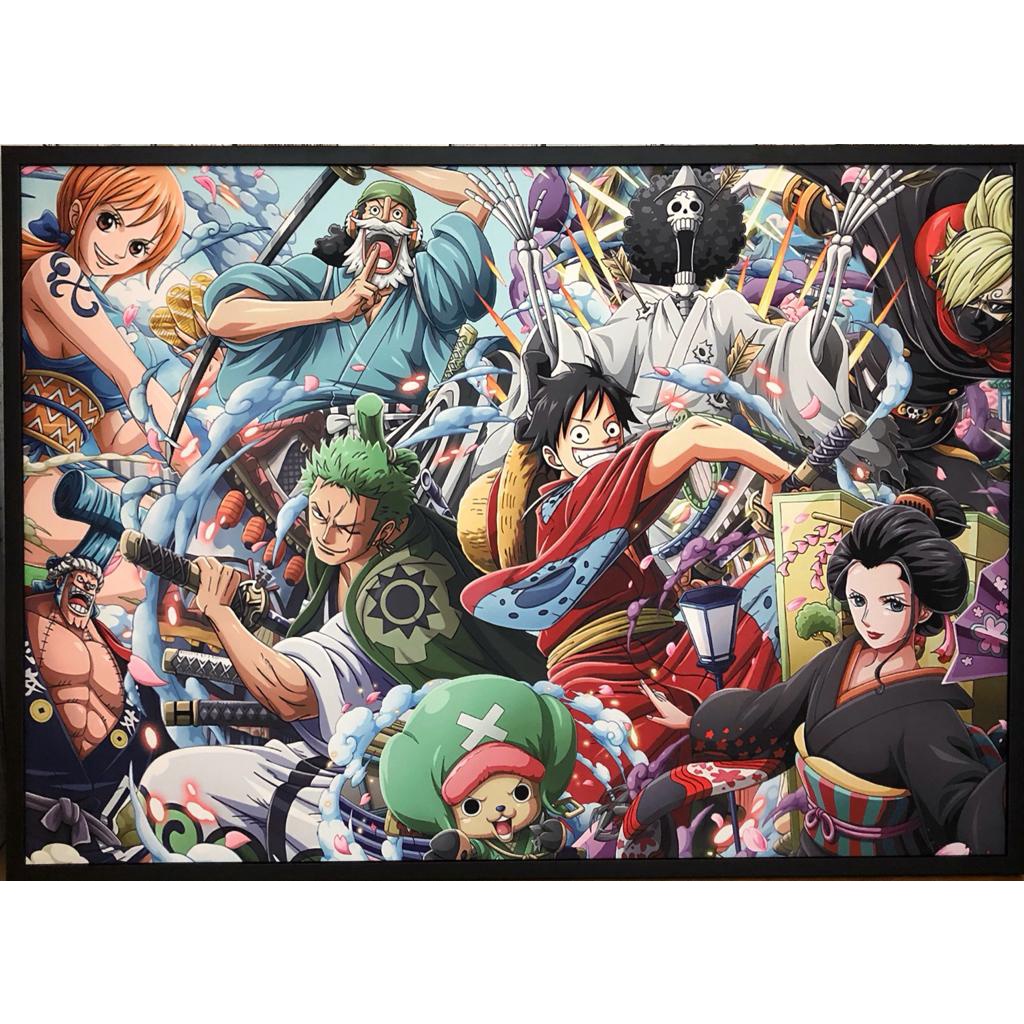 (READY STOCK)Home decoration Animation one piece family banner frame ...