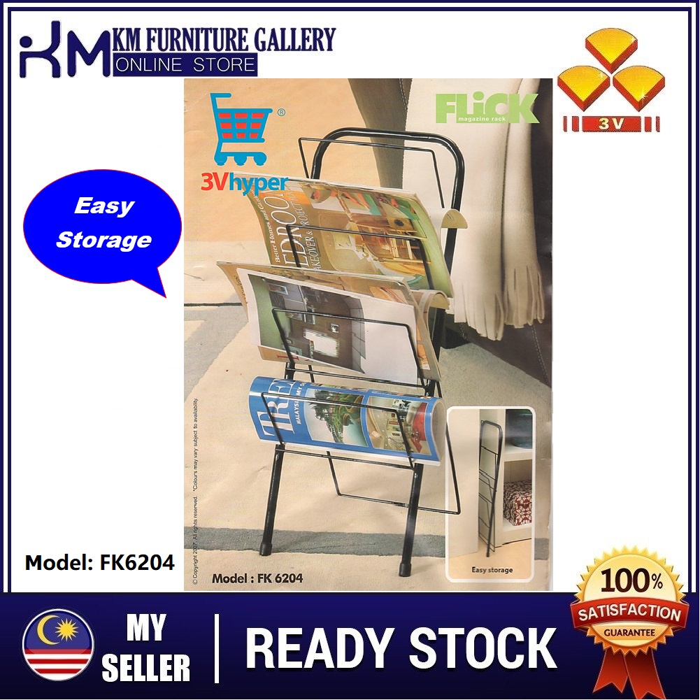 KM Furniture 3V Mini 4 Tiers Bookshelf Magazine Book Rack (FK6204)/Rak ...