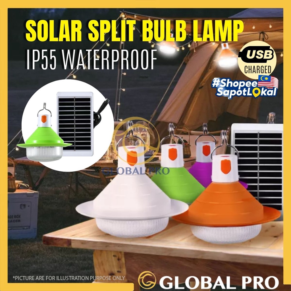 Lampu Solar Outdoor Waterproof IP55 Camping Light Rechargeable Lampu ...