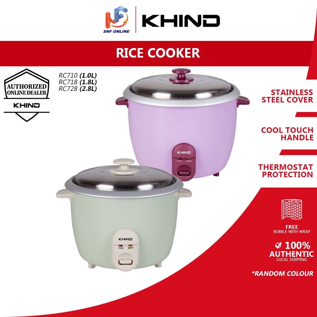 Khind Periuk Nasi Rice Cooker RC710 (1.0L) / RC718 (1.8L) / RC728 (2.8L ...