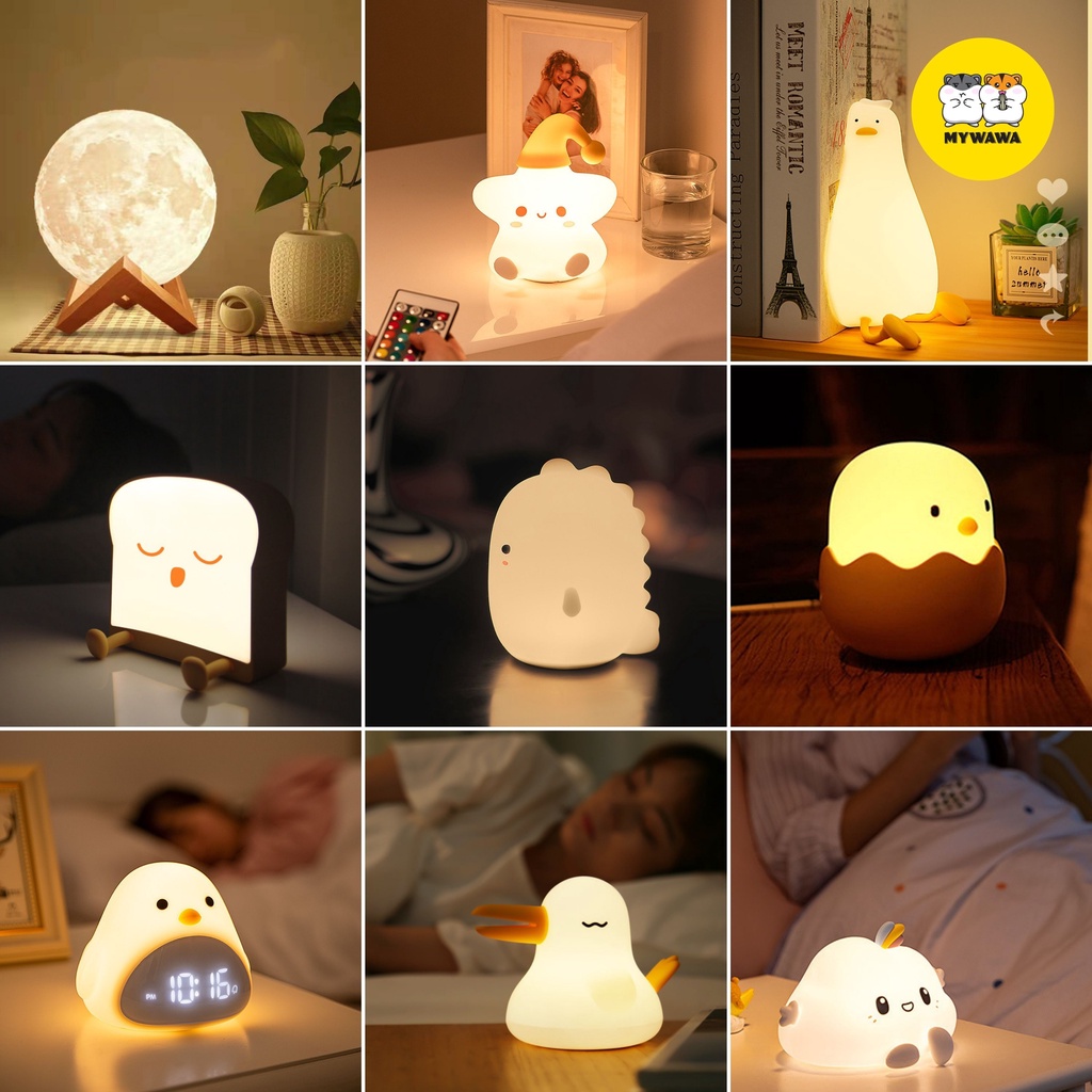 Cute Led Night light Table Lamp Soft Silicone Touch Sensor Birthday ...