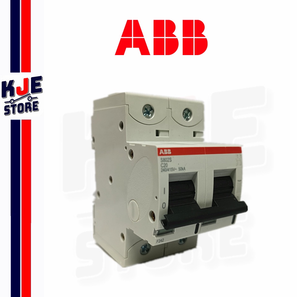 ABB-S802-S-C-20A 2CCS862001R0204 ABB MCB, 2 Pole, 20A, 25KA | Shopee ...