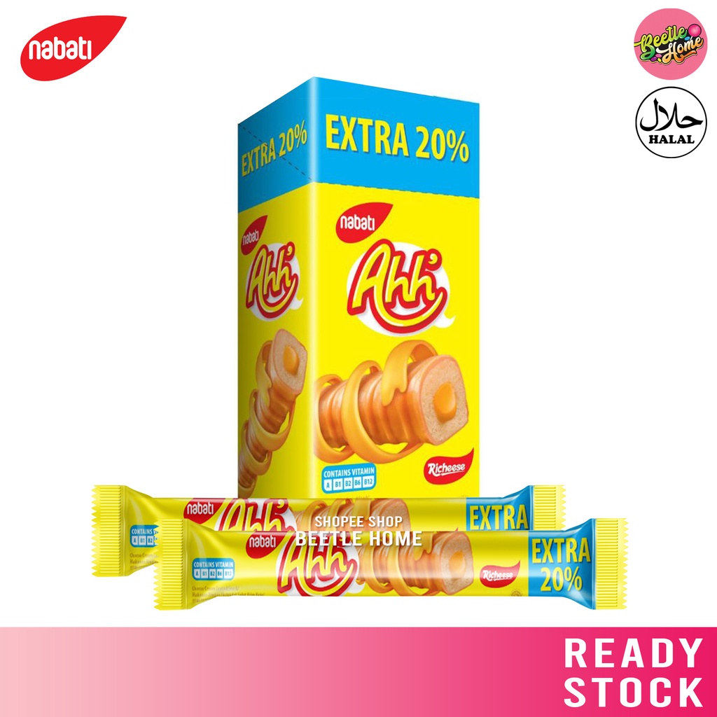 【Borong】 Nabati Ahh' Triple Cheese Richeese EXTRA 20% 13.5g x 10pcs Biscult Snack | Shopee Malaysia