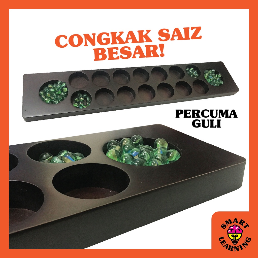 🔥READY STOCK CONGKAK KAYU + FREE GULI🔥 QUALITY CONGKAK PERMAINAN ...