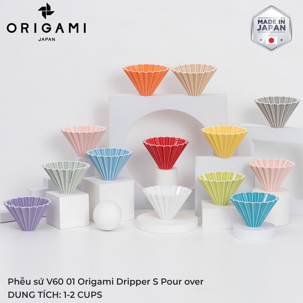 [Origami Japan] Volcano Porcelain Funnel V60 01 Origami Dripper S Pour ...