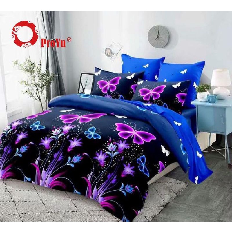 cadar kupu rama corak selimut / comforter with bedsheets cotton 1000 ...