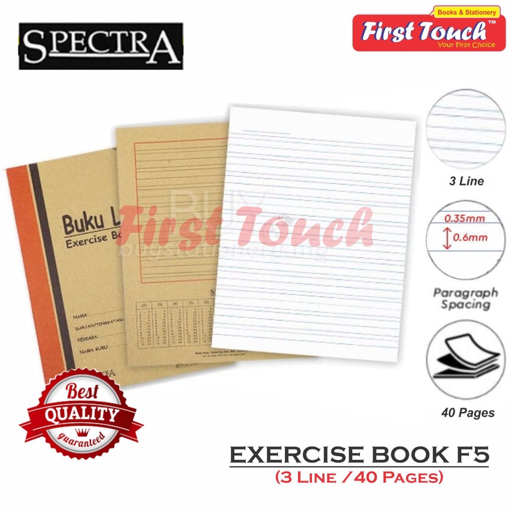 SPECTRA F5 A4 Exercise Book Buku Tulis Nota Latihan 40 80 pages ...