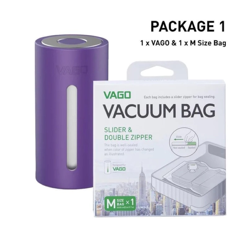 VAGO Z vacuum portable compressor (M size vacuum bag FREE) READY STOCK ...
