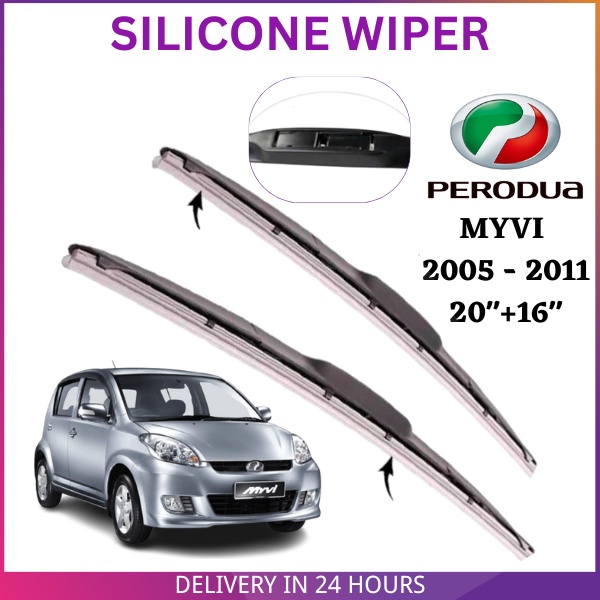 Perodua MYVI 2005 - 2011 3 Sections Boneless Hybrid Silicone Wiper ...