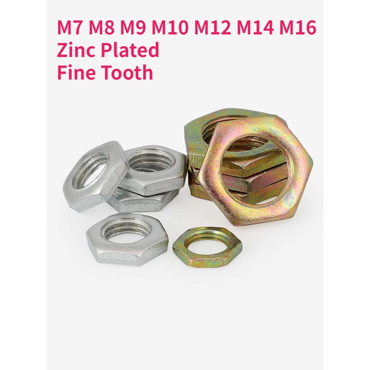 M7 M8 M9 M10 M12 M14 M16 Zinc Plated Fine Tooth Hex Nut Hexagon Fine ...