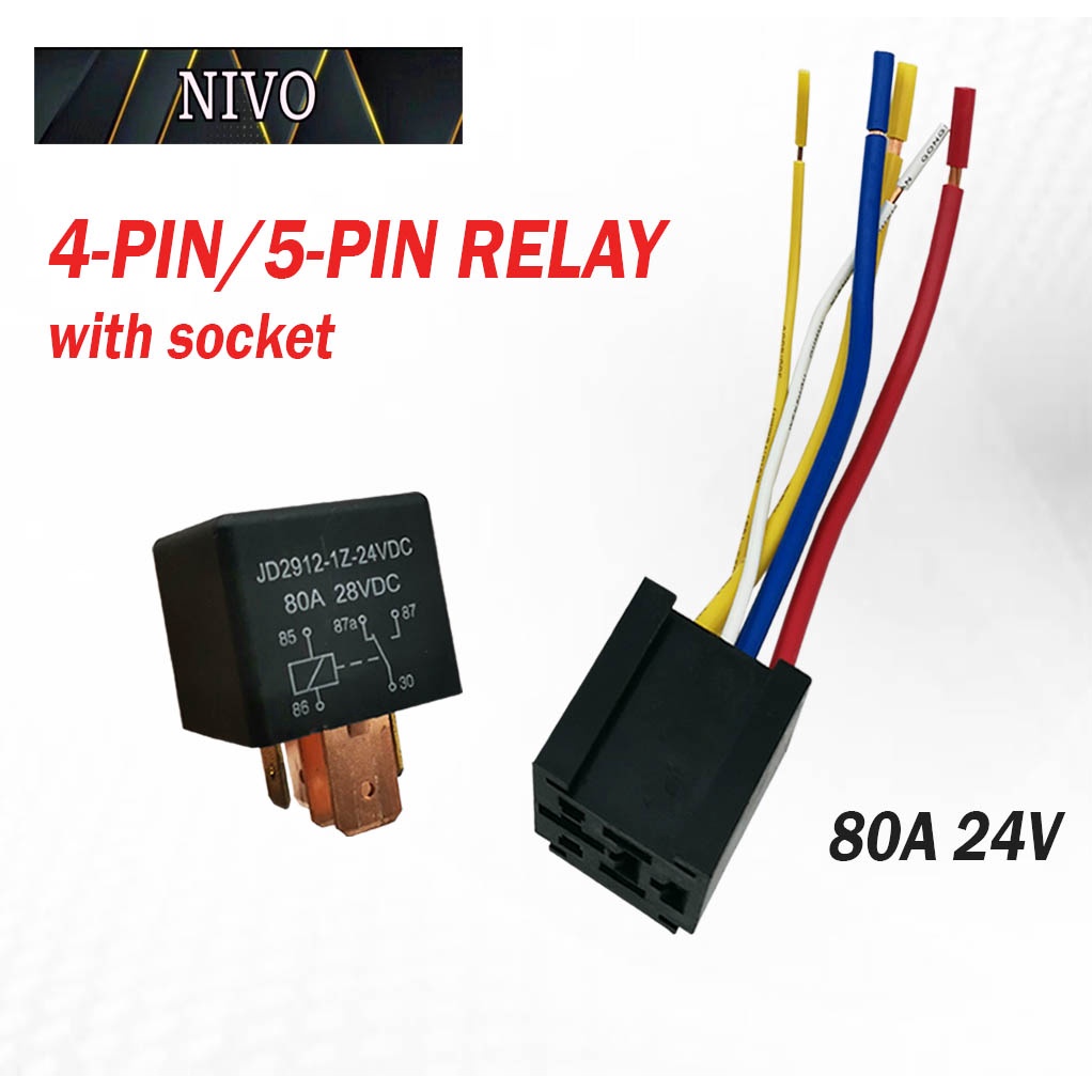 DC 12V Car SPDT Automotive Relay 4Pin 4 Wires / 5 Pin 5 Wires with ...