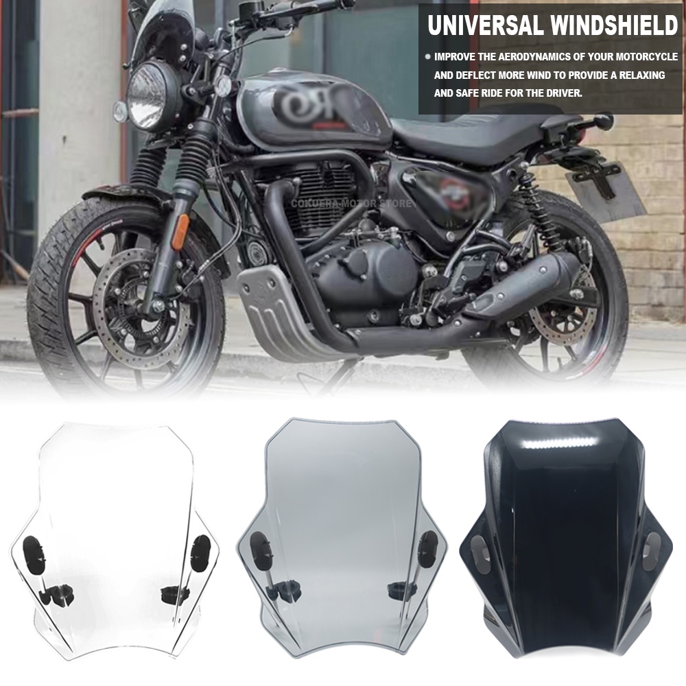 For Royal Enfield Hunter 350 Universal Motorcycle Windscreen Windshield ...