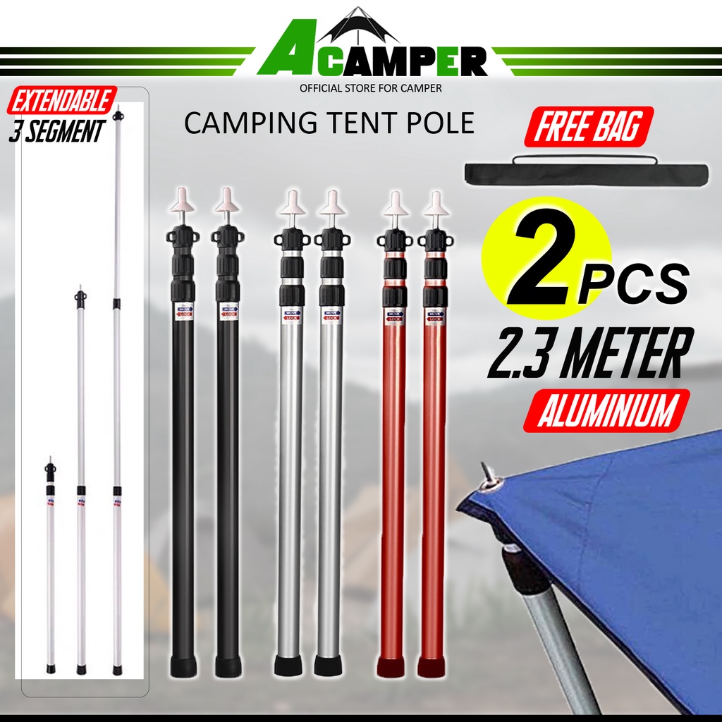 2.3M Adjustable Flysheet Pole Camping Tent Pole Tiang Khemah Flysheet ...