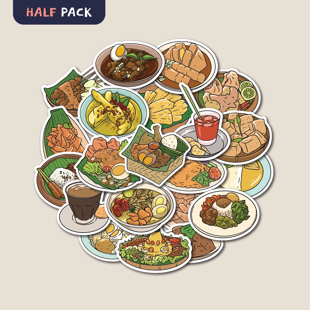 Indonesian FOOD STICKER PACK | Tumbler STICKER | Helmet Suitcase LAPTOP ...