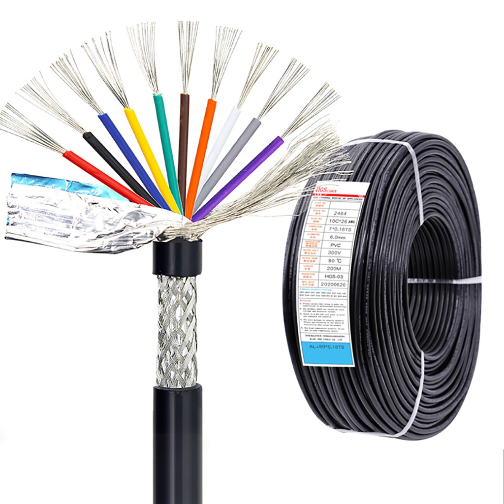 UL2464 Shielded Wire Cable 2/4/6/8/10/12 Multi-Core Tinned Copper 22awg 24awg 26awg | Shopee ...