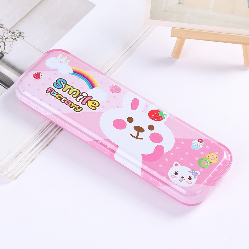 Pencil Box For Kids Stainless Steel Pensil Kotak Bekas Cute Alat Tulis ...