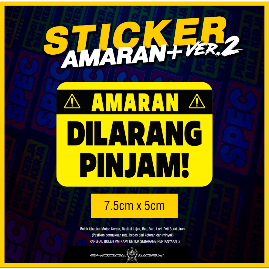 STICKER AMARAN BIAR TAK HENSEM, BIAR BUAYA, OWNER TGH HEALING, DILARANG ...