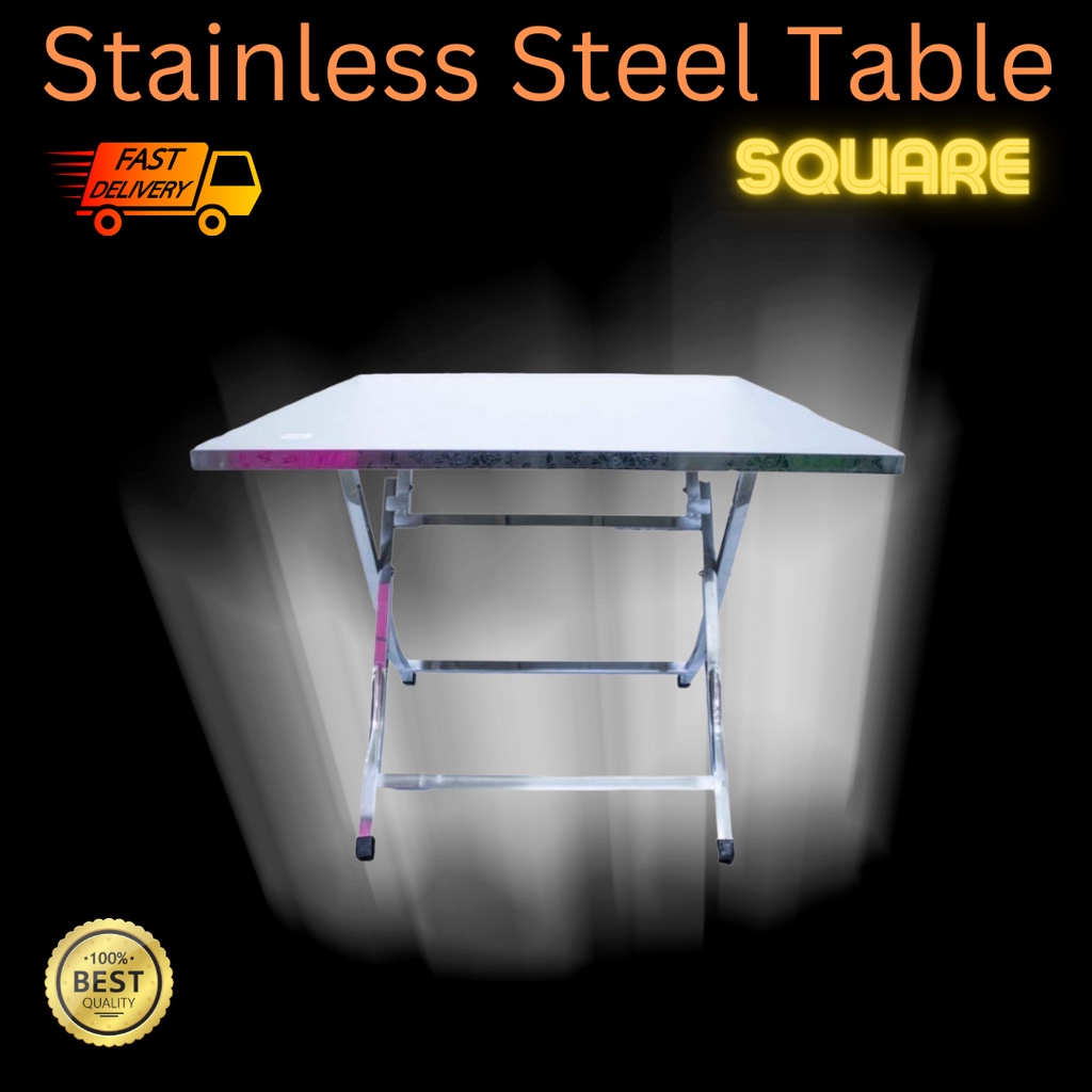 Stainless Steel Multipurpose Foldable Square Table 90cm | Shopee Malaysia