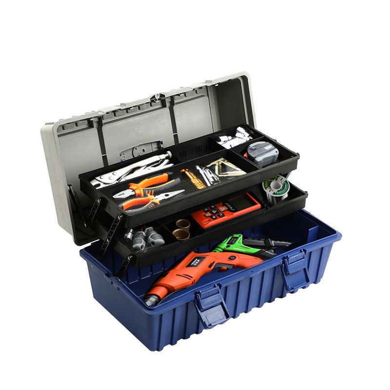 Three-Layer Folding Toolbox Storage Art Multi-Functional Electrician ...