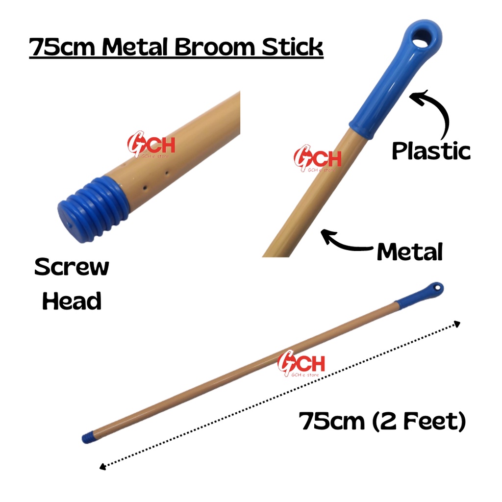🔥Good Quality 75cm(2feet) or 120cm(4feet) Metal Broom Stick / Wood ...
