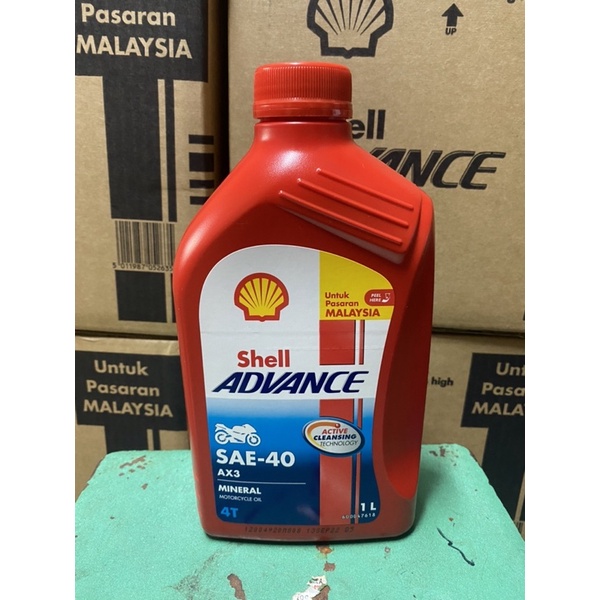 Shell advance SAE40 Ax3 Mineral Oil 4T 1L | Shopee Malaysia