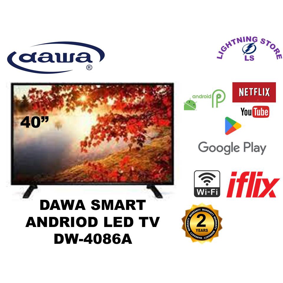 DAWA 40" INCH / INCI ANDRIOD LED TV FULL HD DW-4086A (YOUTUBE NETFLIX ...