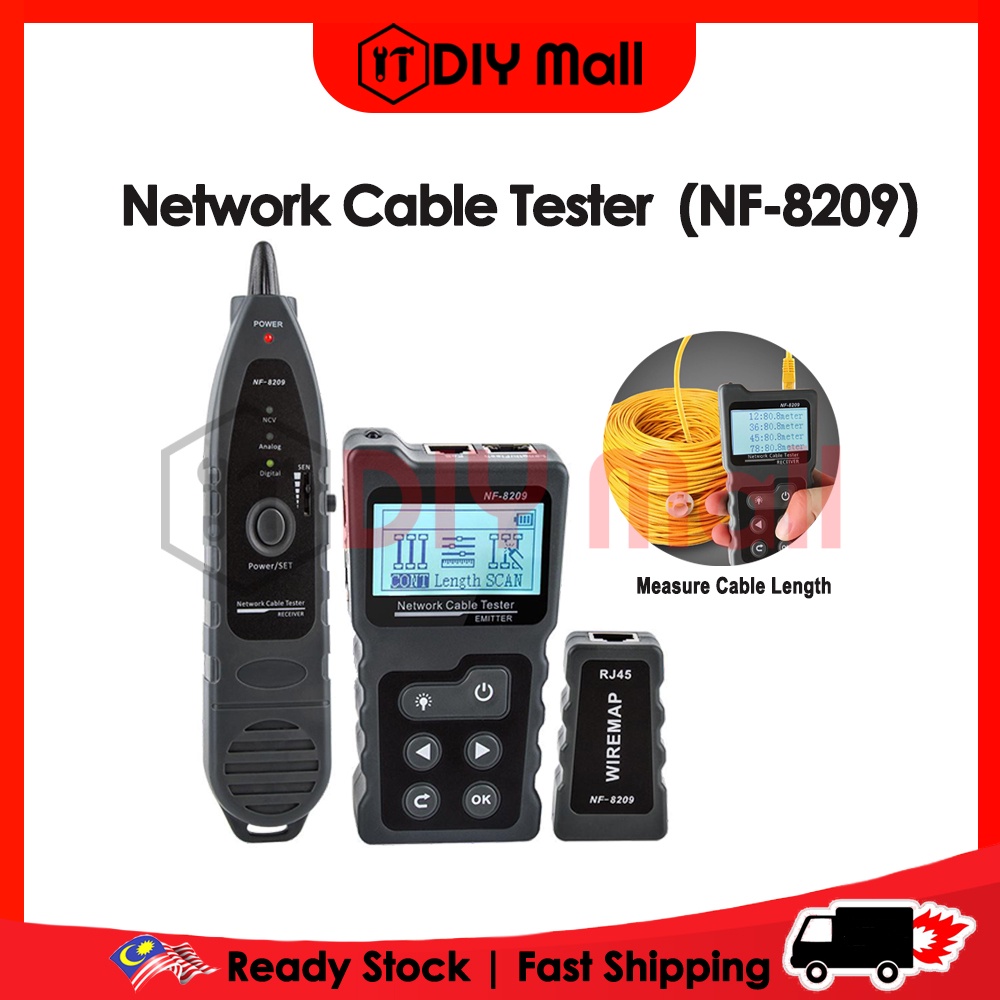 DIYMALL Multi-functional LCD Network Cable Tester Wire Tracker PoE ...