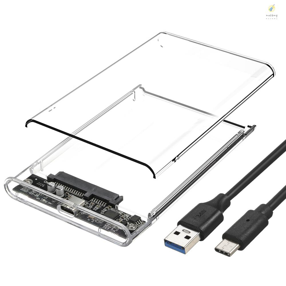 2.5 inch Hard Disk Case Type-C Transparent HDD Enclosure High-speed ...
