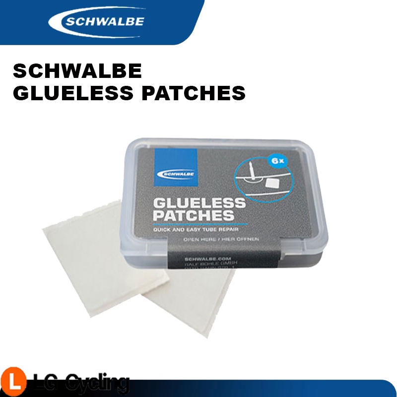 Schwalbe Glueless Patches 6pcs Self-Adhesive Patches Kit Tire Repair ...