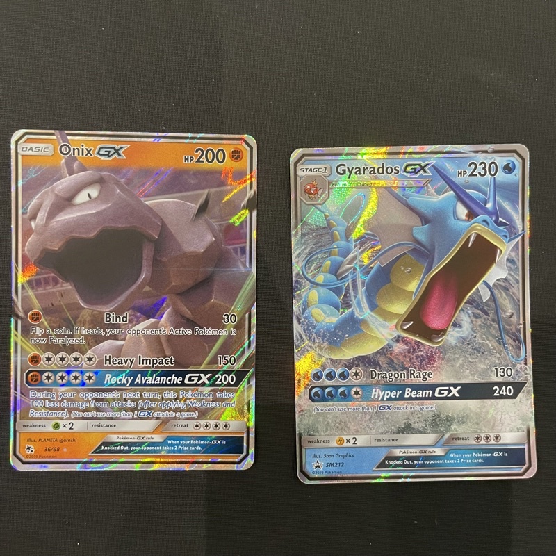 Pokemon Trading Card Game TCG: Gyarados GX SM212, Onix GX 36/68 ...
