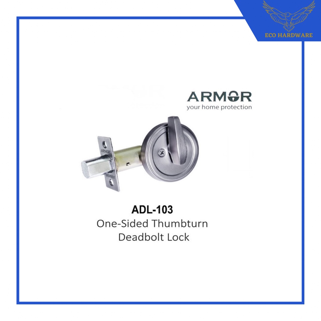 ARMOR One Sided Thumbturn Deadbolt ADL-103-MB / Half Deadbolt ...