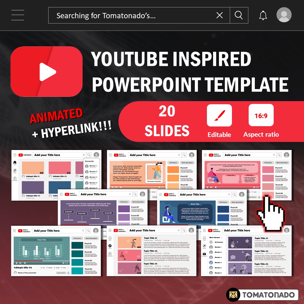 YouTube Inspired PowerPoint Presentation Template [Youtube themed ...