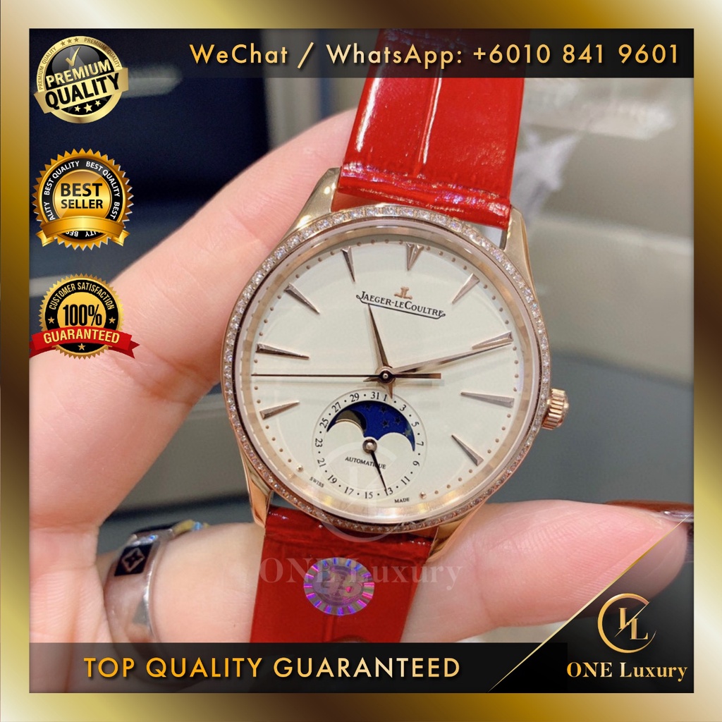 🔥SWISS TOP QUALITY🔥 JLC MASTER ULTRA THIN MOON 34MM WHITE DIAL DIAMOND ...