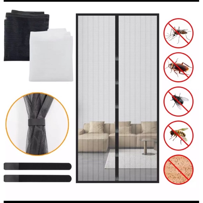 Door Magnetic Mosquito Net Summer Anti Bug Fly Door Curtains Mesh ...