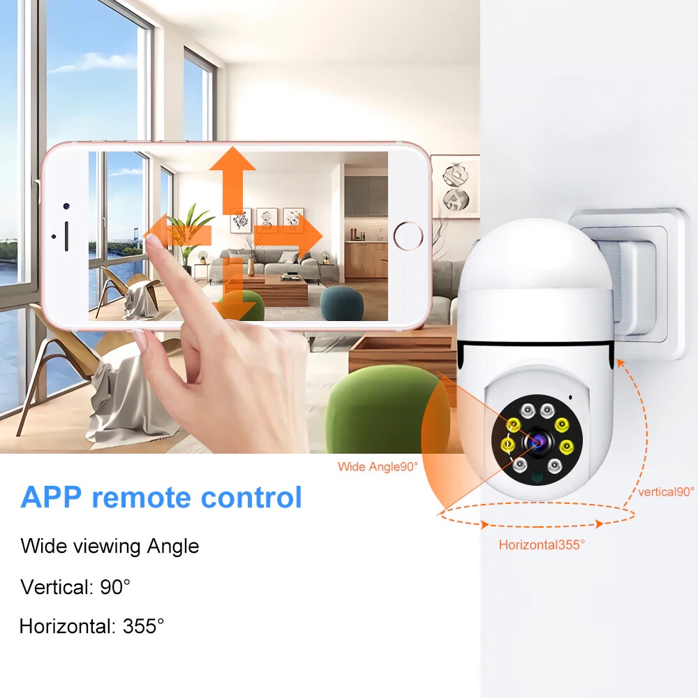 GOQ D4 Socket Bulb LED Lights Wifi CCTV Camera IP Security Surveillance ...