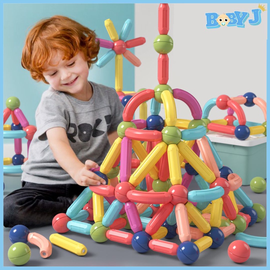 Magnetic Stick Building Block 3D Building Rod Sensory Educational Toy ...