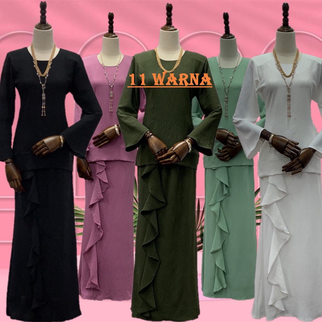 🔥2023🔥🌺BAJU KURUNG KEDAH ROPOL / KAIN ROPOL / RUFFLE🌺 | Shopee Malaysia