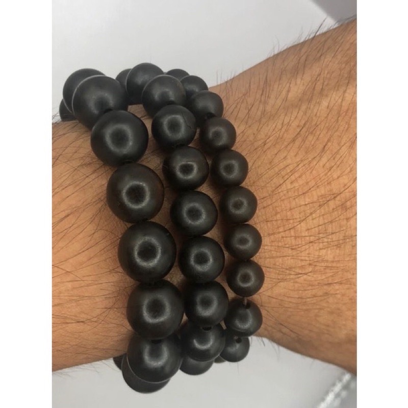 (Pendinding Sihir & Santau) Gelang Kayu Kemuning Hitam Asli Saiz 8mm ...
