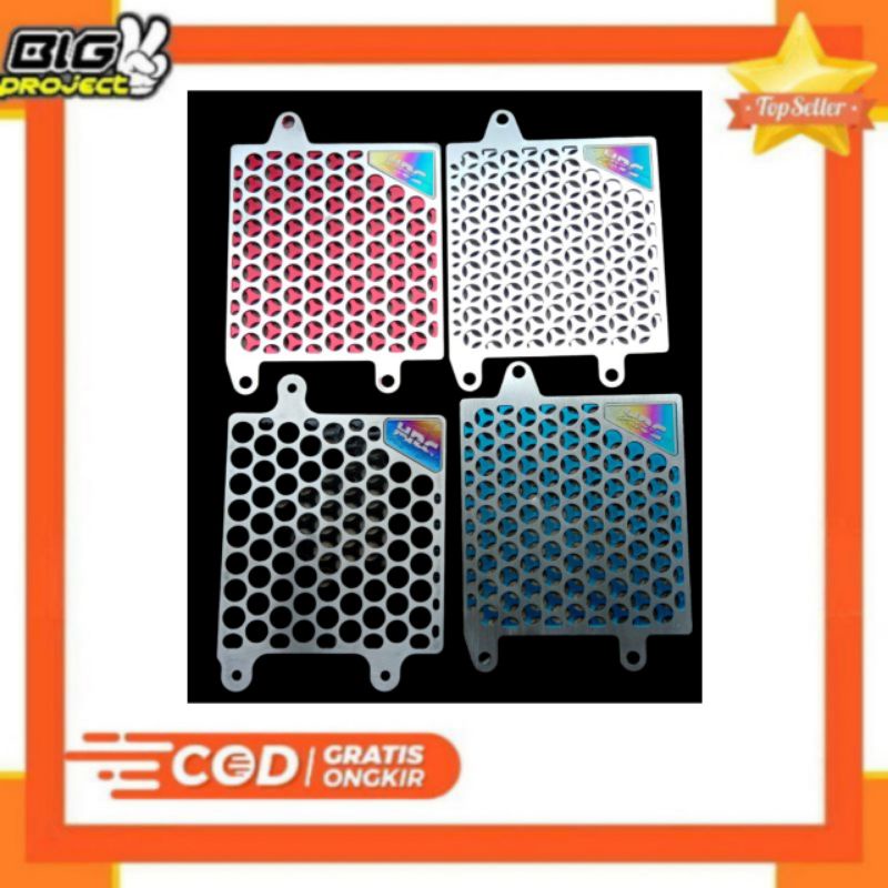 Radiator COVER HRC ALUMUNIUM EMBLEN TITANIUM HONDA VARIO 125 150 PCX ...