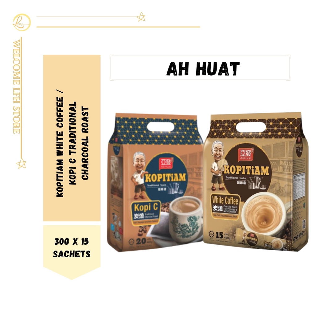Ah Huat White Coffee Kopitiam Charcoal Roast / Kopi C (30g x 15's ...